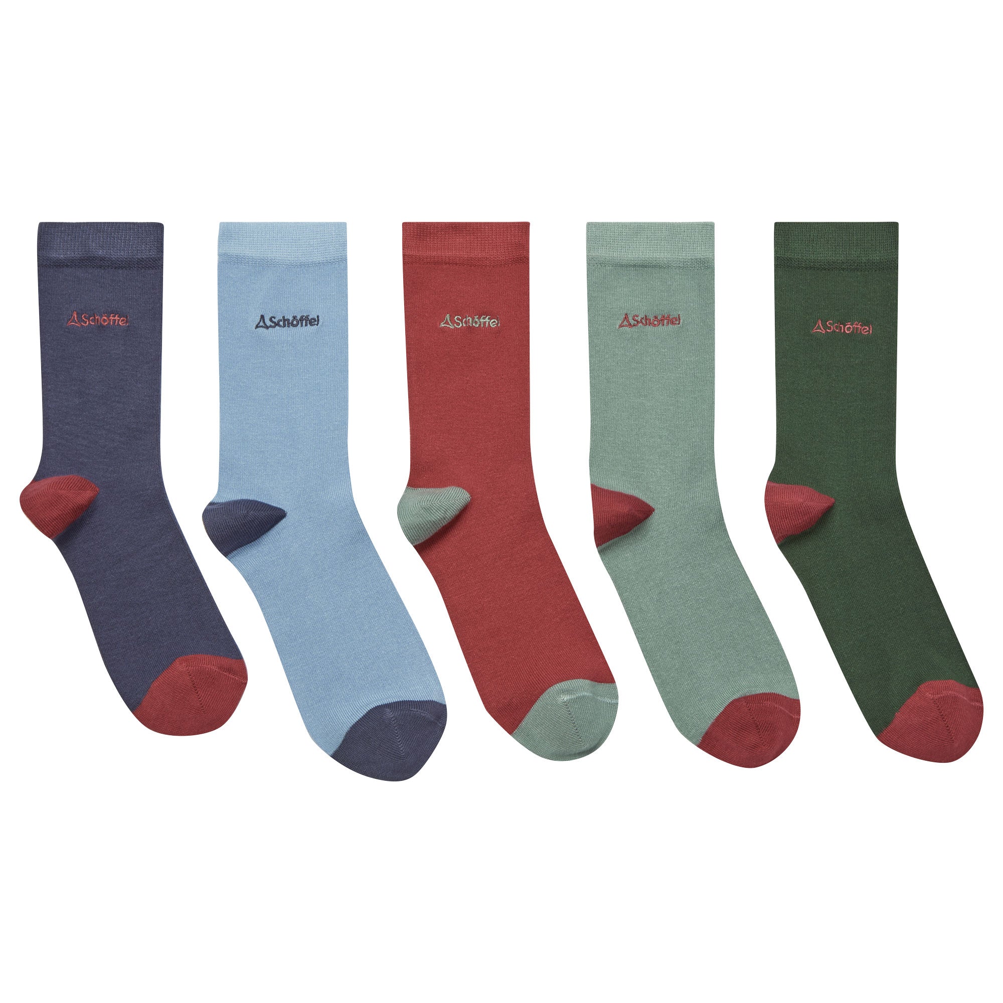 Schoffel Ladies Bamboo Socks (Box of 5) - Multi | Millbry Hill