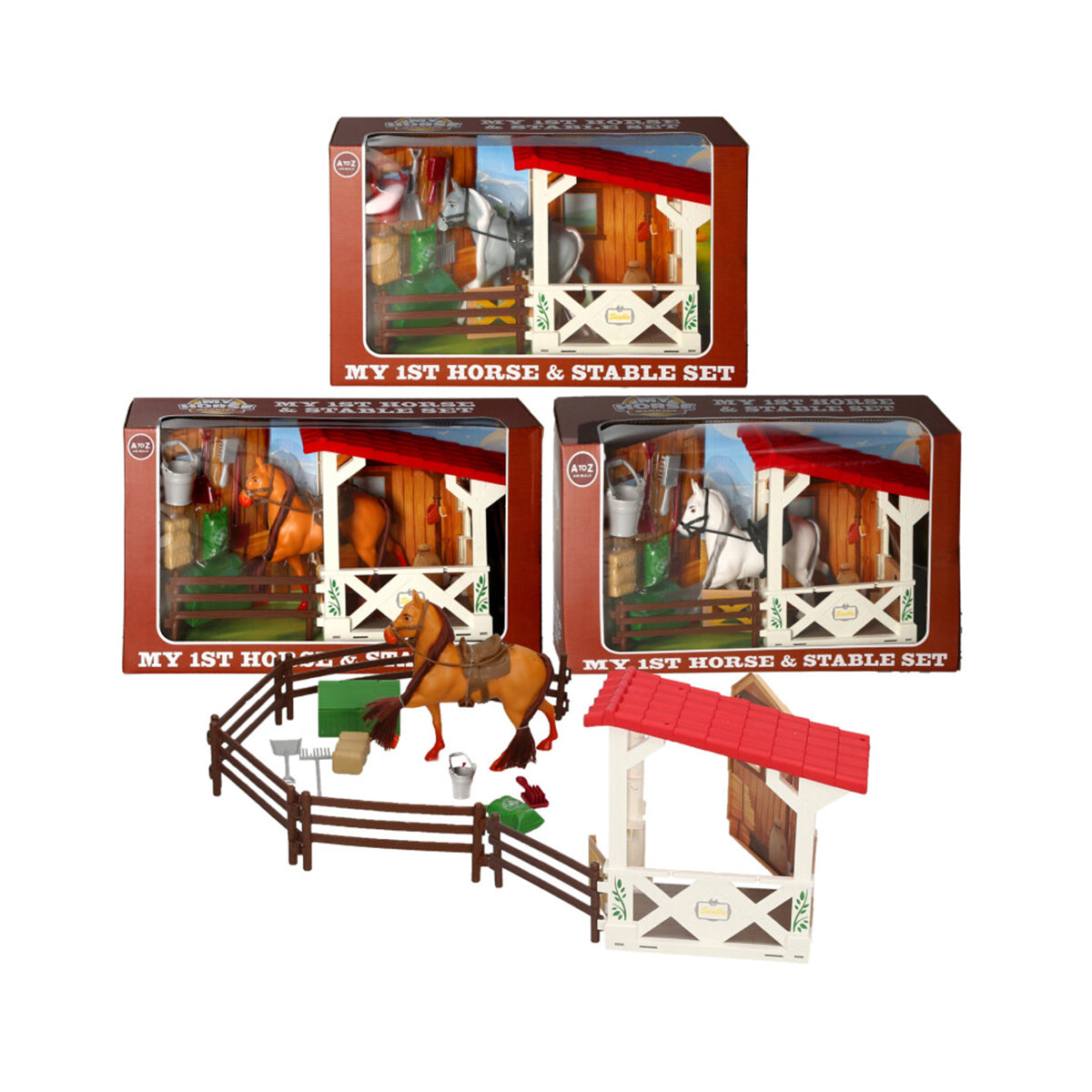 Platinum Toy Horse & Stable Set - 1 Pack Consists Of 8 Units Assorted ...