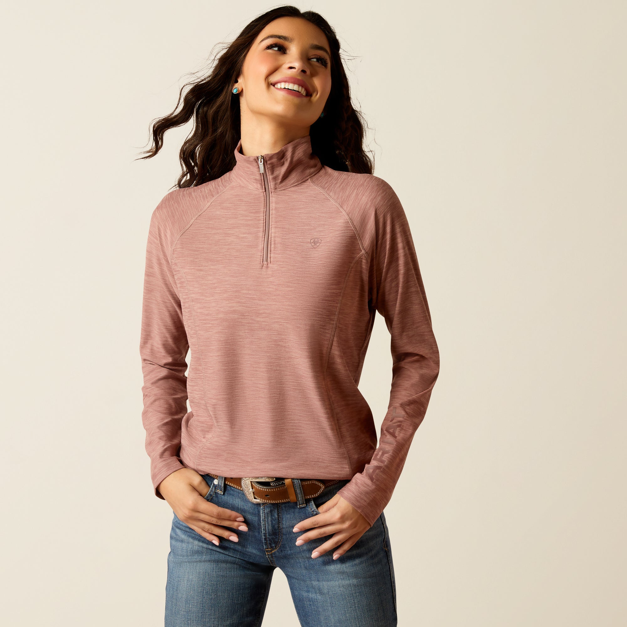 Ariat Ladies Laguna 2.0 1/4 Zip Baselayer - Twighlight Mauve | Millbry Hill
