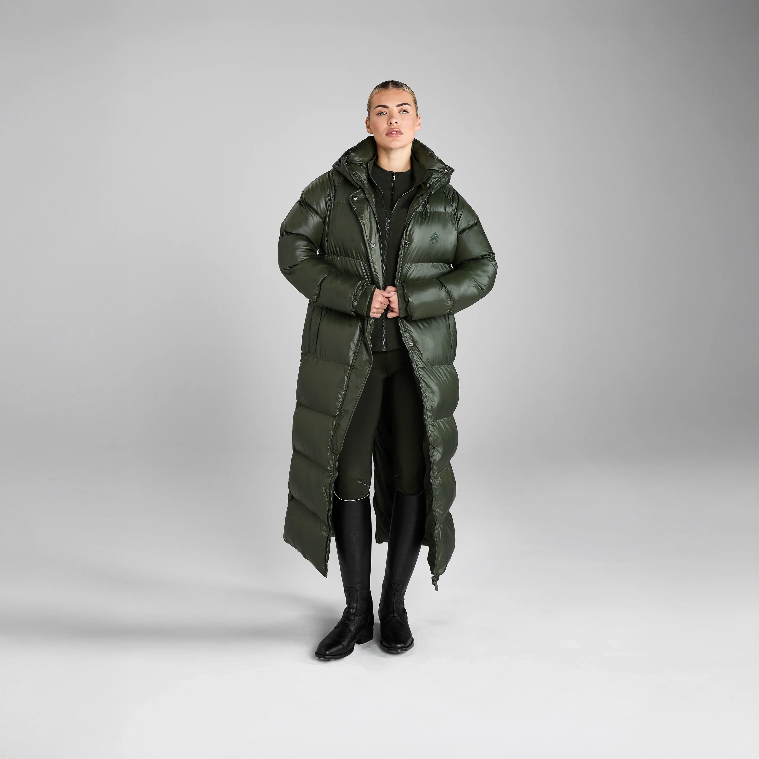 Aztec Diamond Heavy Quilted Long Puffer Jacket – Millbry Hill