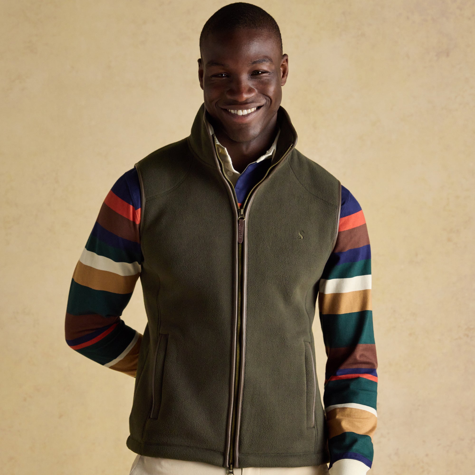 Joules Mens Heritage Fleece Gilet - Green | Millbry Hill