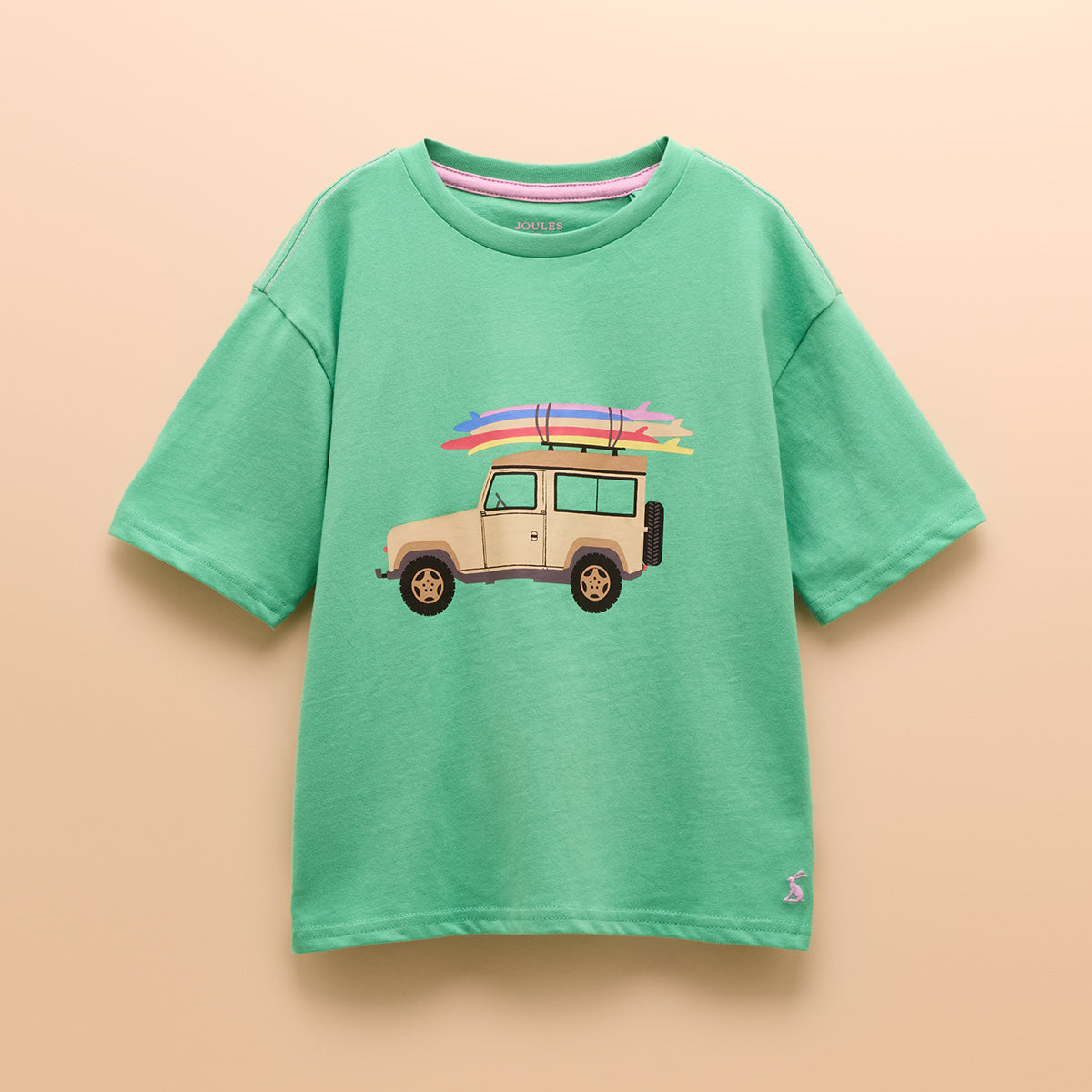 Joules Boys Ben 4X4 Print Top - Green | Millbry Hill