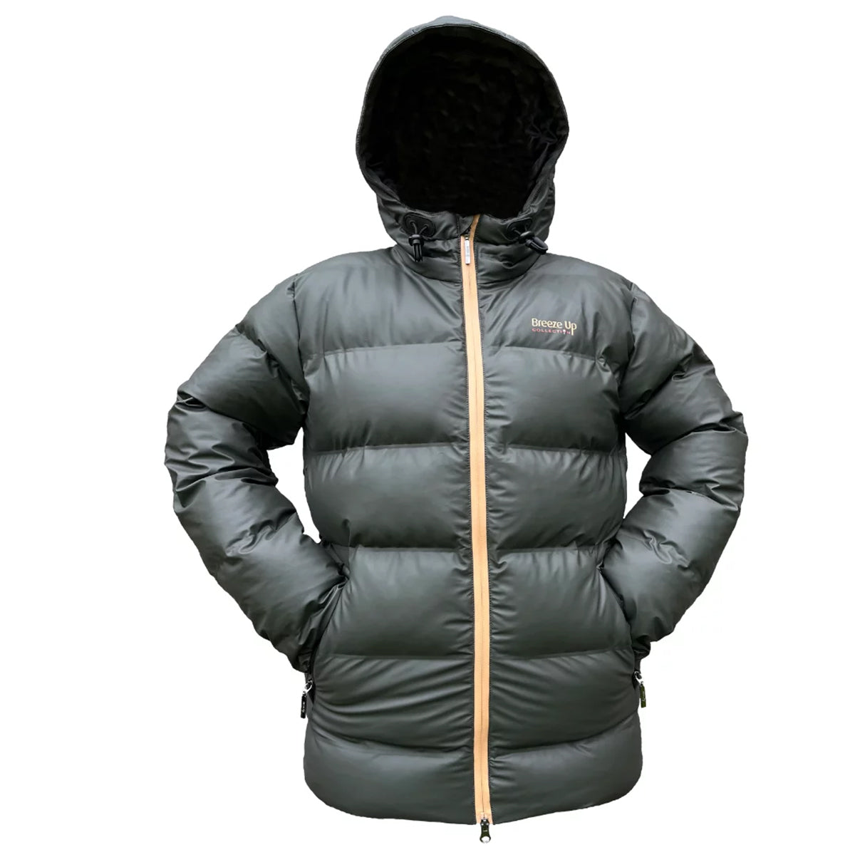 Breeze Up Unisex Tempesta Puffer Jacket - Olive Green/Tan | Millbry Hill