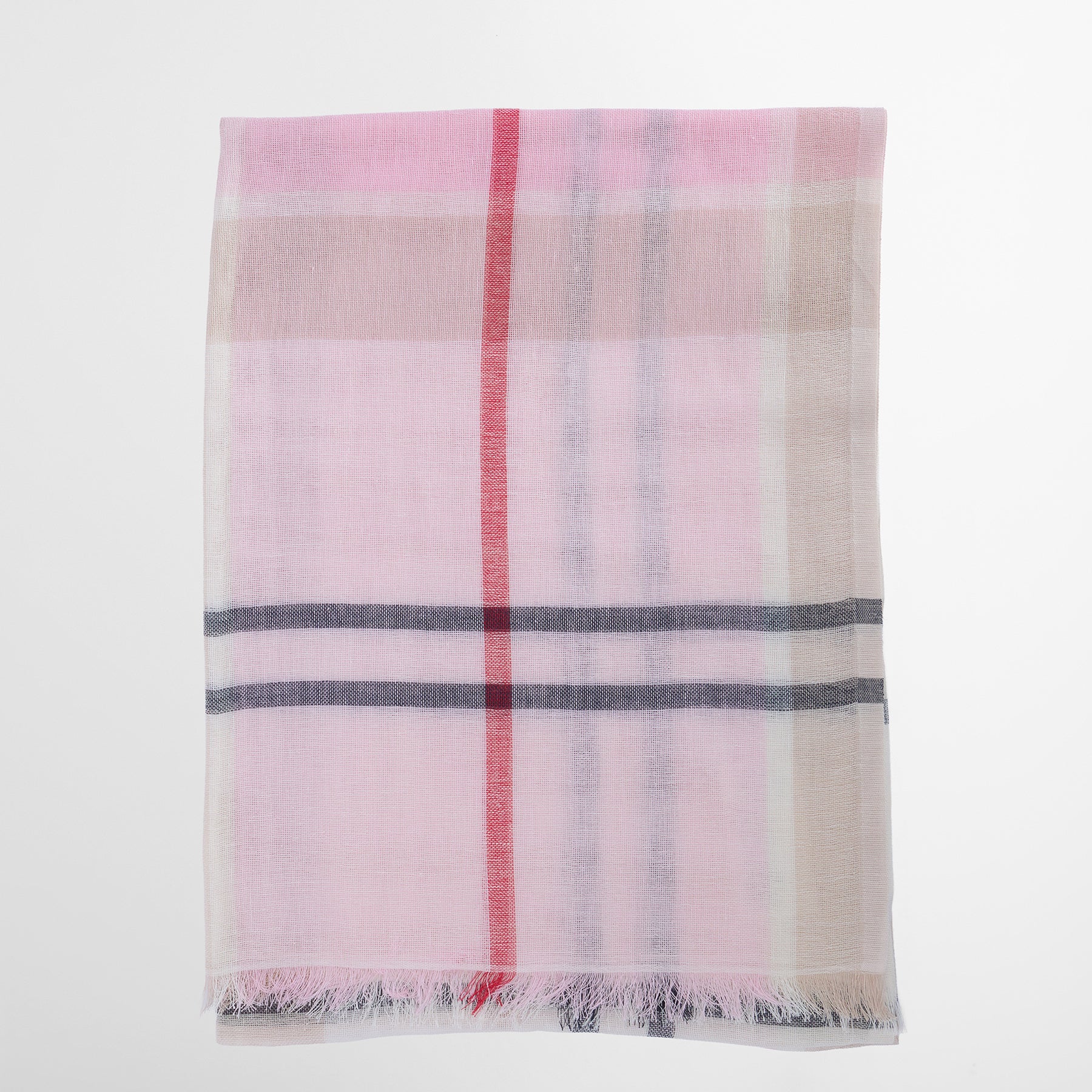 Barbour Ladies Abigail Tartan Scarf - Cherry Blossom | Millbry Hill