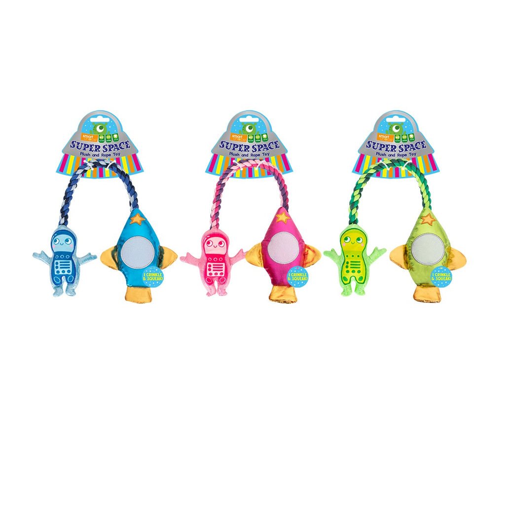 Smart Choice Squeaky Birthday/Rope Rocket Dog Toy | Millbry Hill